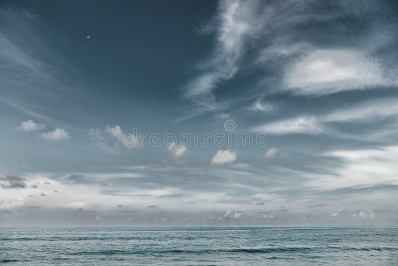 Dramatic Grey Sea and Sky Background Template Stock Image - Image of ...