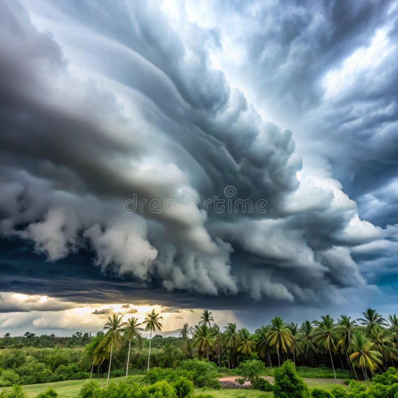 Dramatic Grey Nimbus Clouds Sky Stock Illustration - Illustration of ...