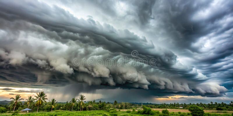 Dramatic Grey Nimbus Clouds Sky Stock Illustration - Illustration of ...