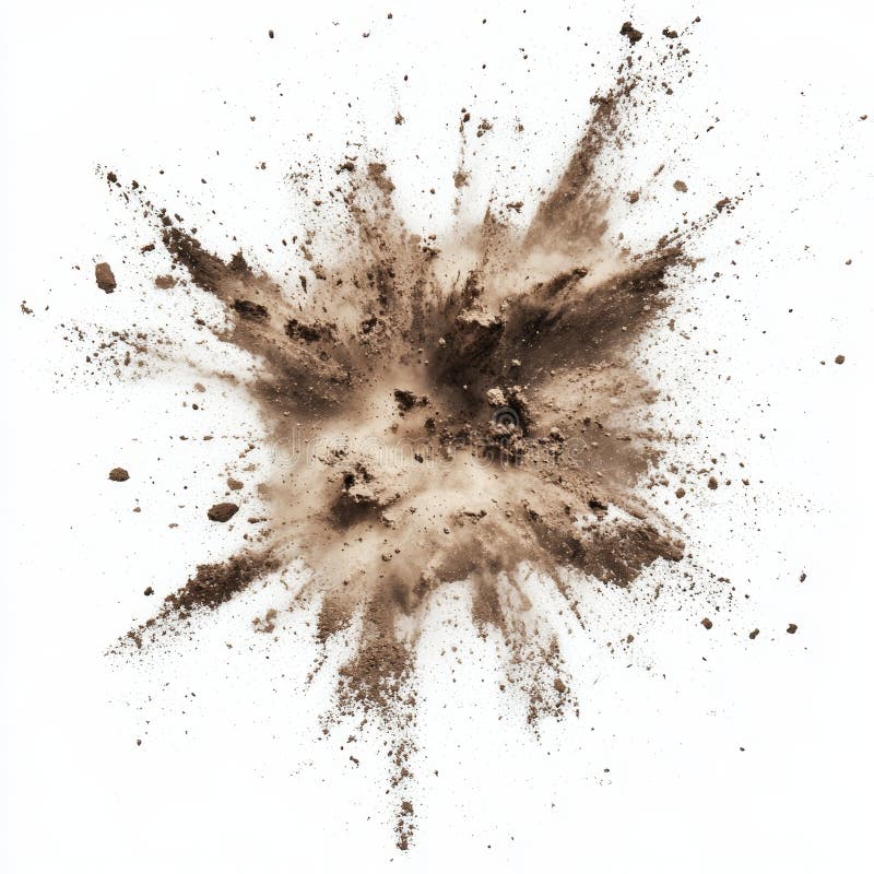 Dramatic Ground Explosion Isolated on White Background Stock ...