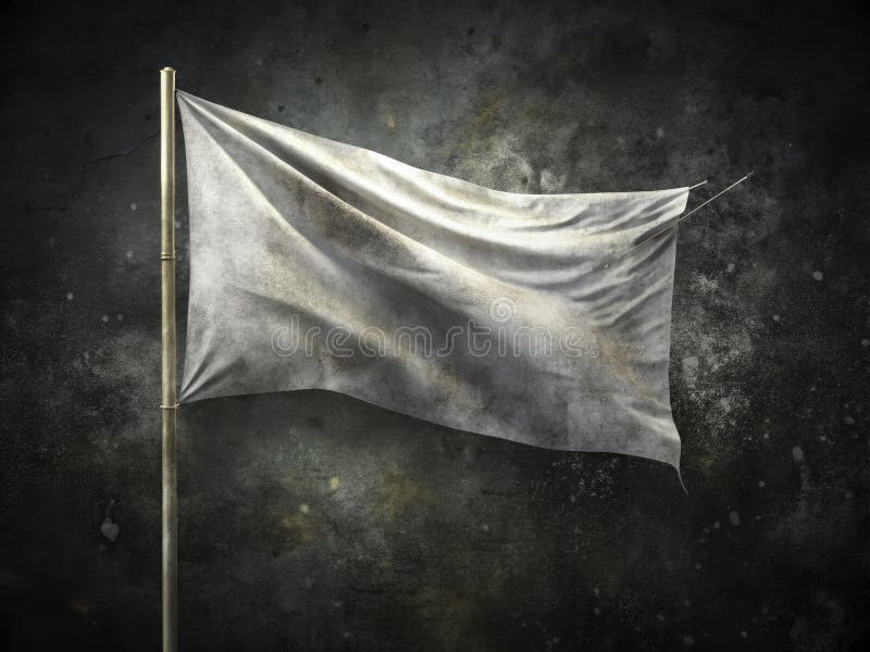 A Dramatic HandDrawn White Flag of Surrender Depicting Capitulation in ...