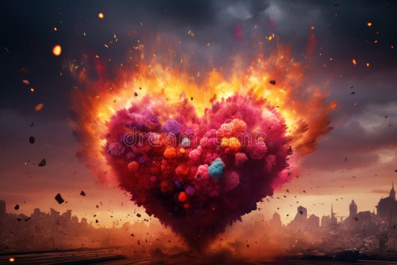 Heart explosion stock illustration. Illustration of explosion - 7917131