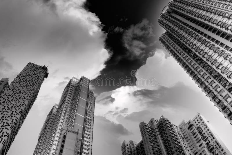 Dramatic High Contrast Clouds in Sunset Over Seaside Beach - Vintage ...