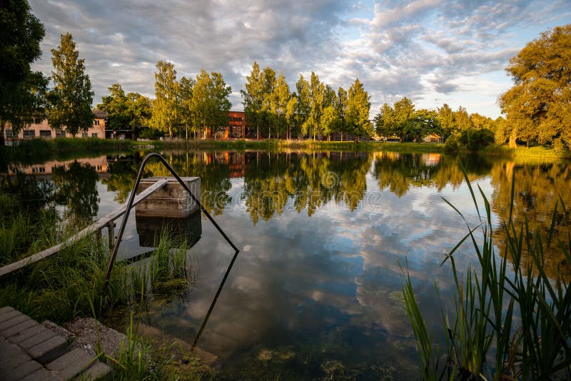 Dramatic High Contrast Clouds in Sunset Over Seaside Beach Stock Image ...
