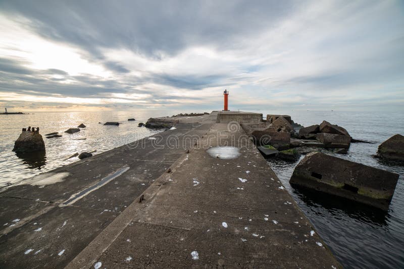 Dramatic High Contrast Clouds in Sunset Over Seaside Beach Stock Photo ...