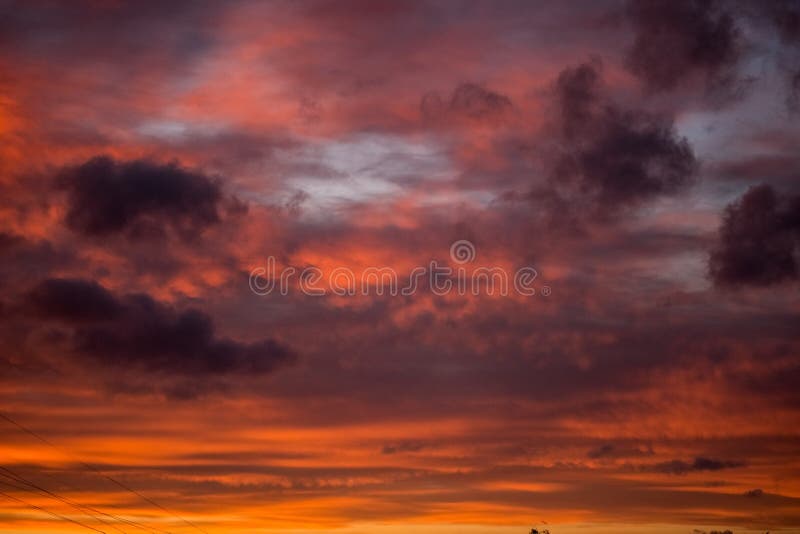Dramatic High Contrast Clouds in Sunset Over Seaside Beach Stock Photo ...