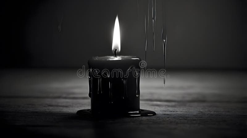 A Dramatic, High-contrast Image of a Solitary Candle Flickering in the ...