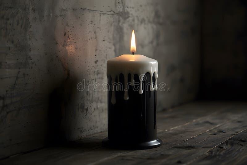 A Dramatic, High-contrast Image of a Solitary Candle Flickering in the ...
