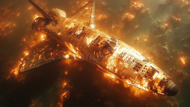 Space Shuttle Atmospheric Reentry Stock Illustration - Illustration of ...