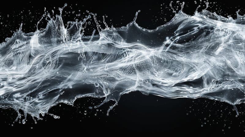 A Dramatic, High-speed Water Splash Frozen in Time Against a Black ...