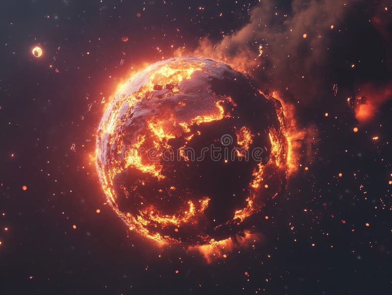 A Dramatic and Highly Detailed Depiction of Planet Earth Exploding in ...