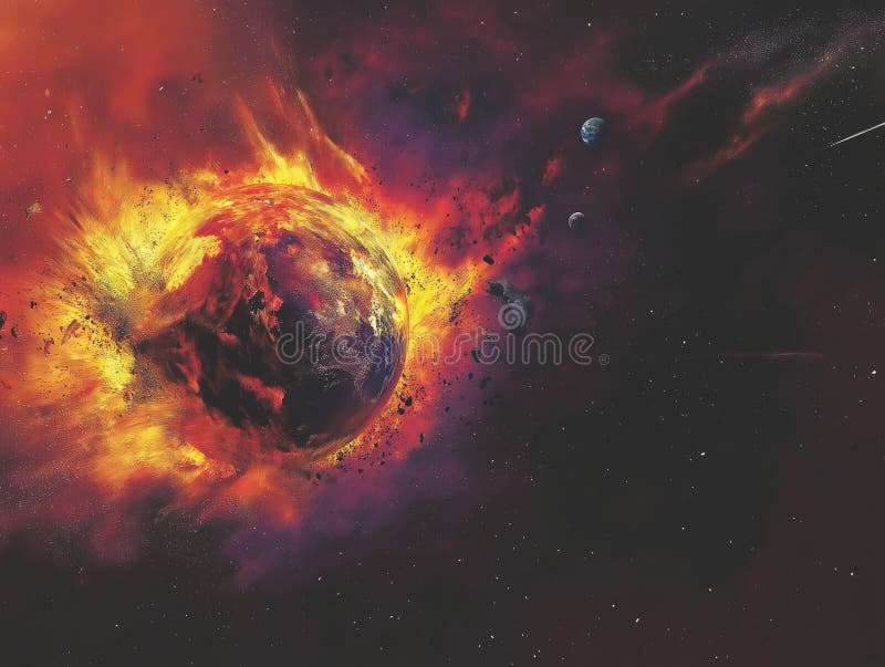 A Dramatic and Highly Detailed Depiction of Planet Earth Exploding in ...