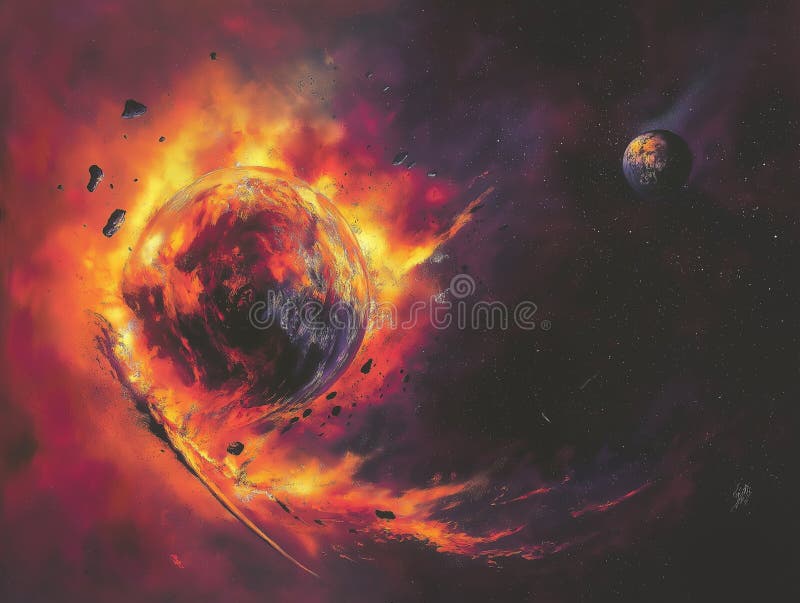 A Dramatic and Highly Detailed Depiction of Planet Earth Exploding in ...
