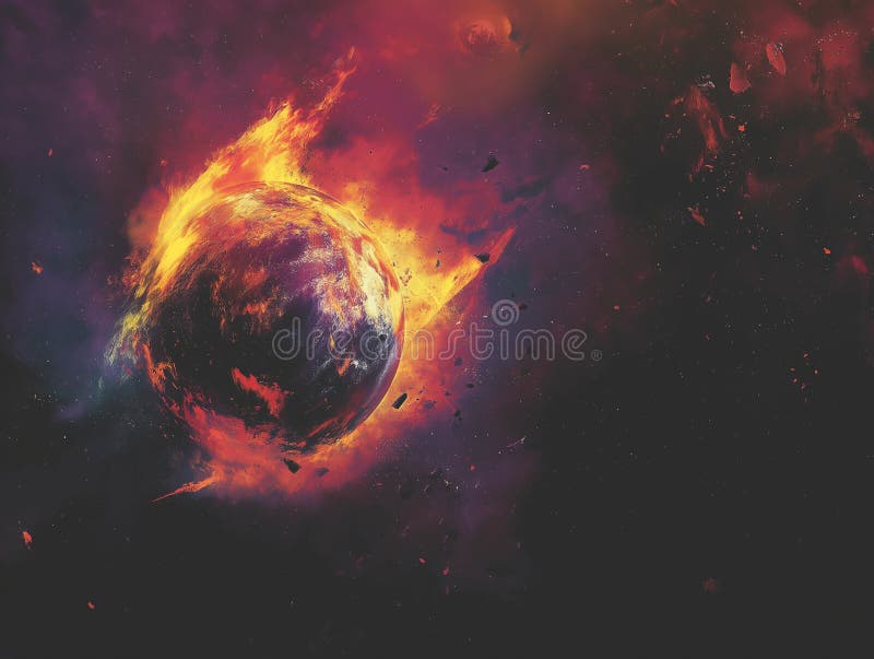A Dramatic and Highly Detailed Depiction of Planet Earth Exploding in ...