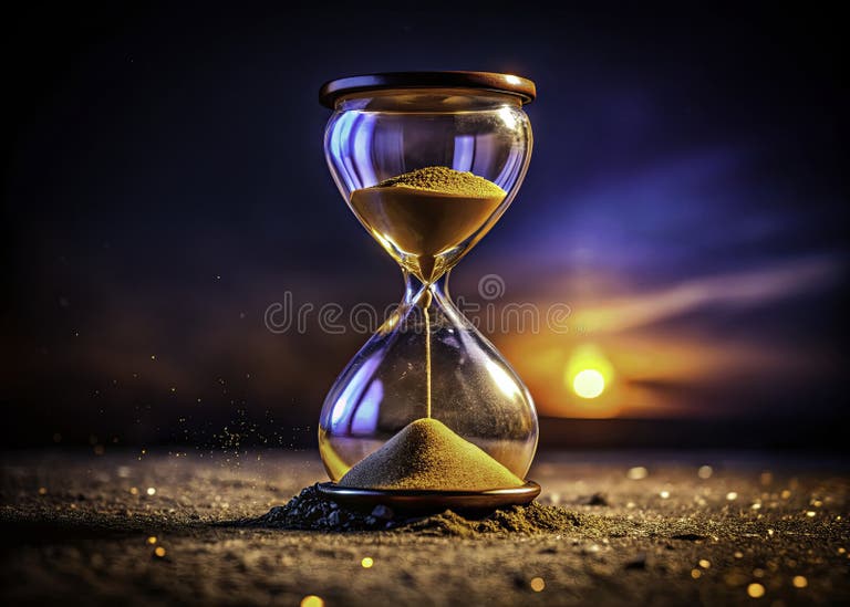 Dramatic Hourglass in Low Light a Visual Metaphor for Fleeting Time ...