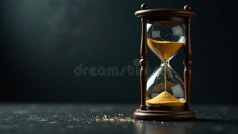 Dramatic Hourglass Silhouette Against a Bold Black Background a ...