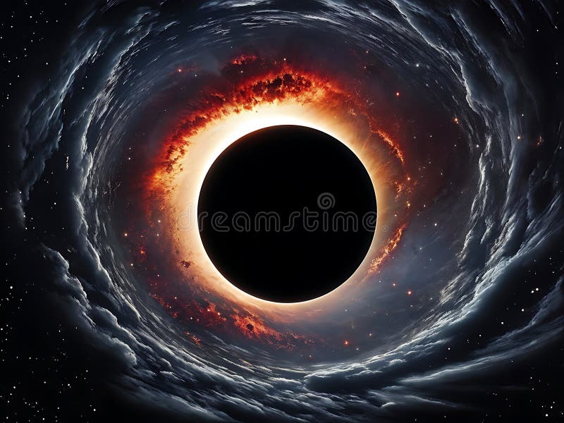 Cosmic Eclipse: a Dramatic Celestial Encounter Stock Illustration ...