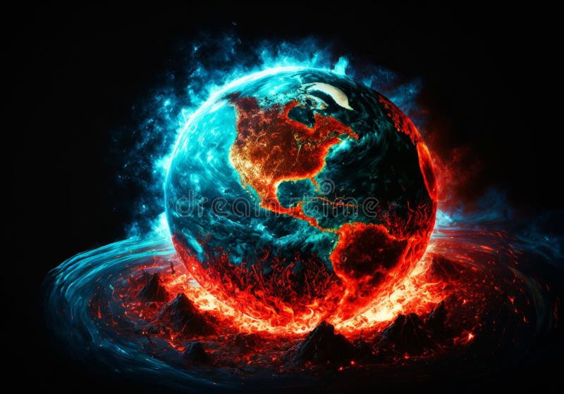 Dramatic Illustration about Destruction of Planet Earth Stock ...