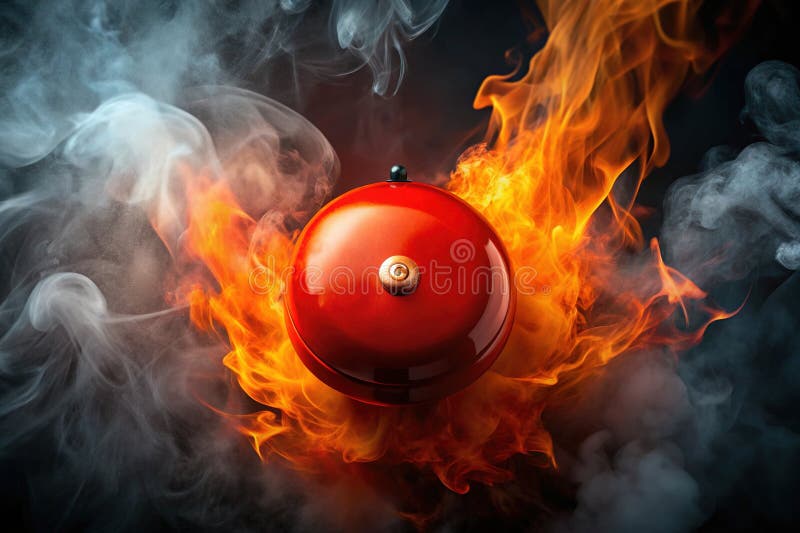 A Dramatic Illustration of an Emergency Fire Alarm Bell a Powerful ...
