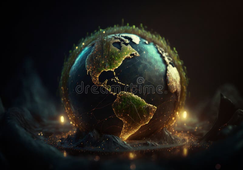 Dramatic Illustration about Saving Planet Earth from Environmental ...