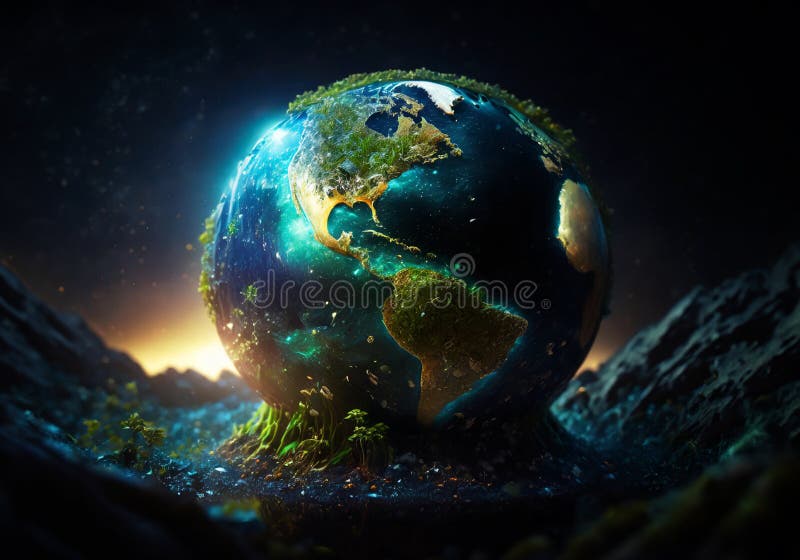 Dramatic Illustration about Saving Planet Earth from Environmental ...