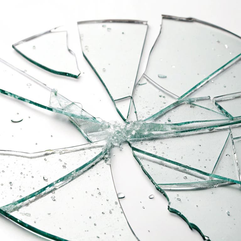 Broken Glass Concept Isolated on White Background Stock Illustration ...