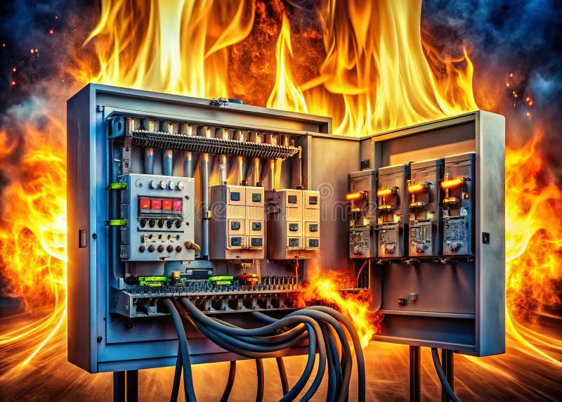 Industrial Electrical Fire Short Circuit Blaze in Junction Box Captures ...