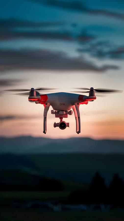 Dramatic Image Capturing the Flight and Motion of a Drone Stock ...