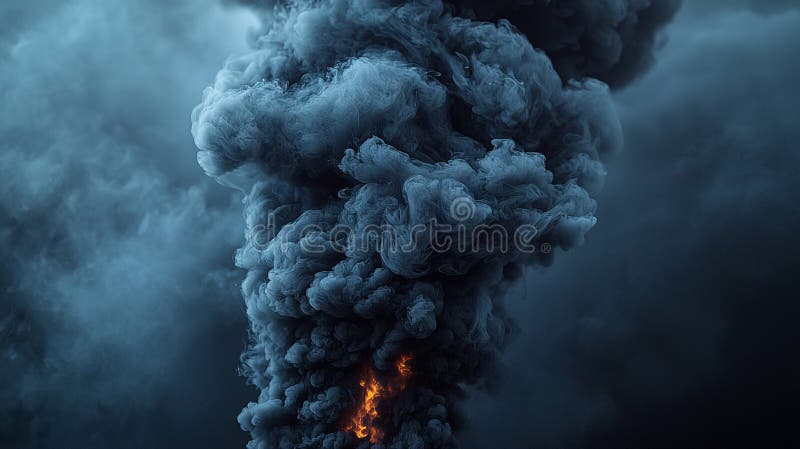 Dark Smoke Plume Fire Burning Disaster Pollution Environmental Texture ...