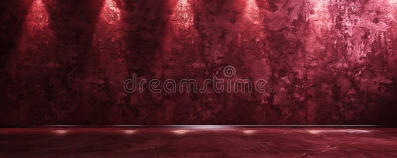 A Dramatic Image of an Empty Wall in Rich Maroon, with a Smooth Finish ...