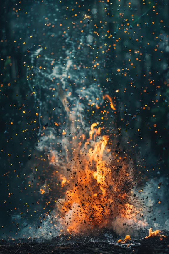 A Dramatic Image of Fire Exploding in the Air, Perfect for Illustrating ...