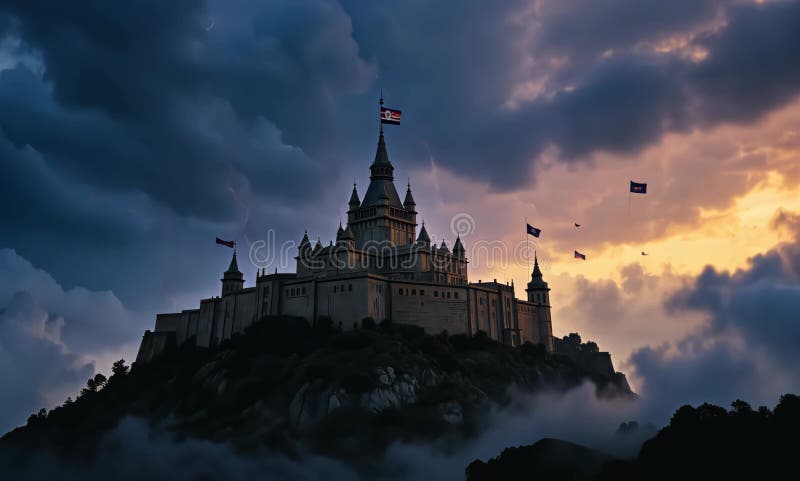 Majestic Castle in the Clouds Stock Video - Video of majestic, digital ...