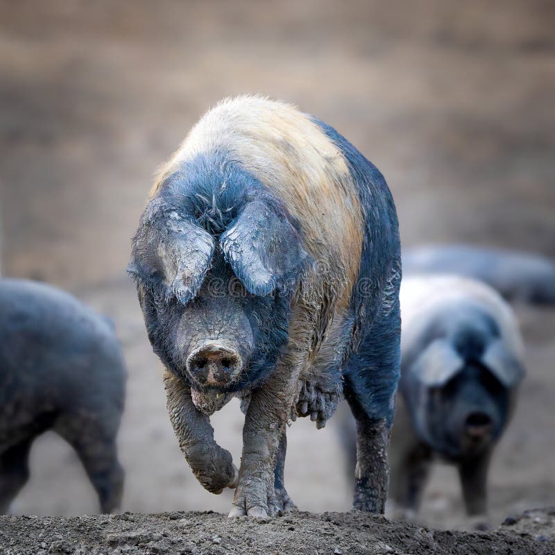 Dramatic Image of Large Domstic Pig Stock Photo - Image of textured ...