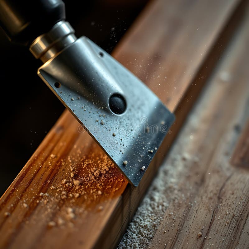 A Dramatic Image of a Metal Rasp Being Used on a Wooden Surface with ...