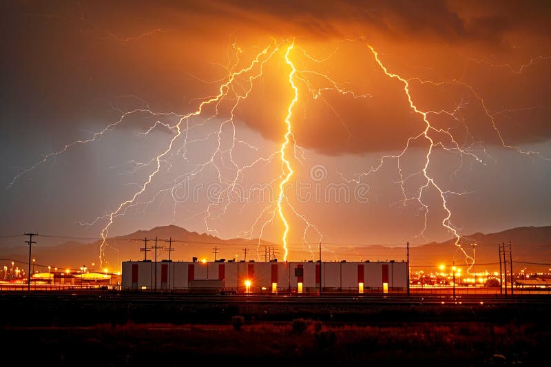 Dramatic Image of a Powerful Lightning Bolt Streaking Across the Sky ...