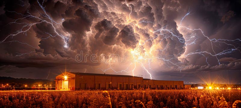 Dramatic Image of a Powerful Lightning Bolt Streaking Across the Sky ...