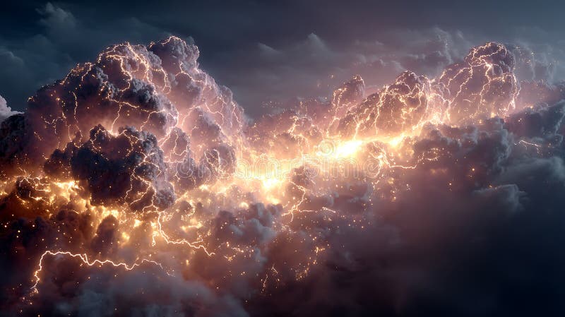 Spectacular Lightning Storm with Dramatic Clouds and Intense Energy ...