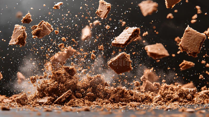 Crumbling Chocolate Cookie Explosion Sweet Treat Food Photography Stock ...