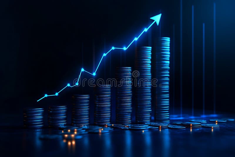 Dramatic Image of Stacked Coins Visually Representing Financial Growth ...