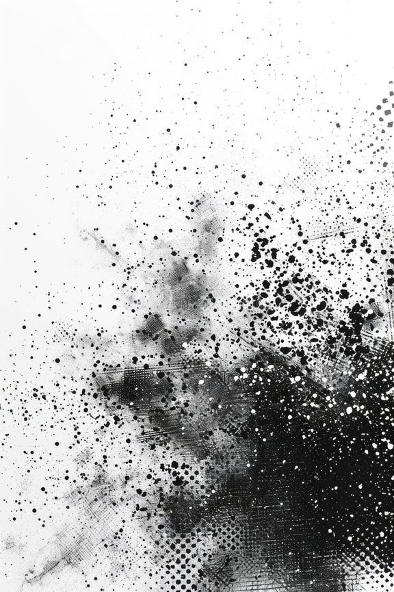 A Dramatic Image of a Sudden Release of Powder in Shades of Gray Stock ...