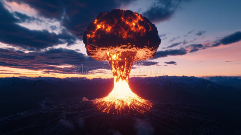 Massive Nuclear Explosion Mushroom Cloud a Dramatic Image Symbolizing ...