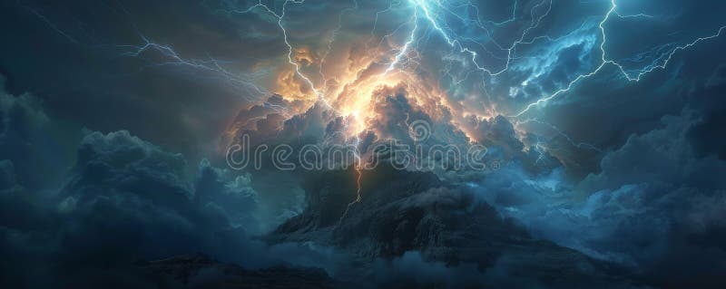 A Dramatic Image of the Ten Commandments Being Given To Moses on Mount ...