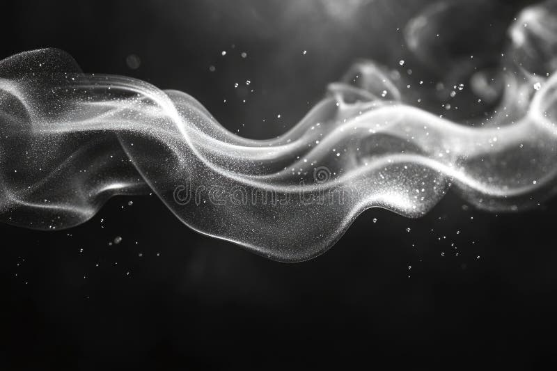 A Dramatic Image of a Wave of Smoke in Black and White Stock ...