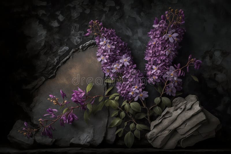 Lilac Resilience Against Concrete Wall Stock Illustration ...