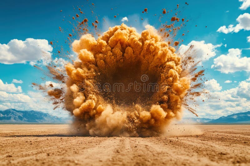 Dramatic Impact: Explosive Dirt Cloud in Motion Stock Illustration ...