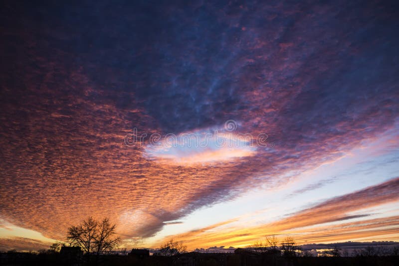 Incredible Sunset, Stunning Colors of the Sky Stock Image - Image of ...
