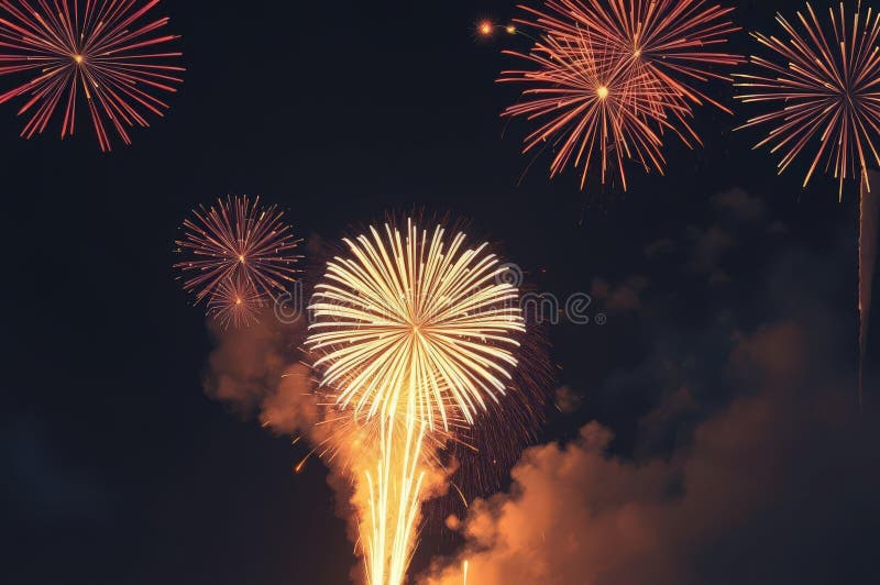 Dramatic Independence Day Fireworks Stock Illustration - Illustration ...