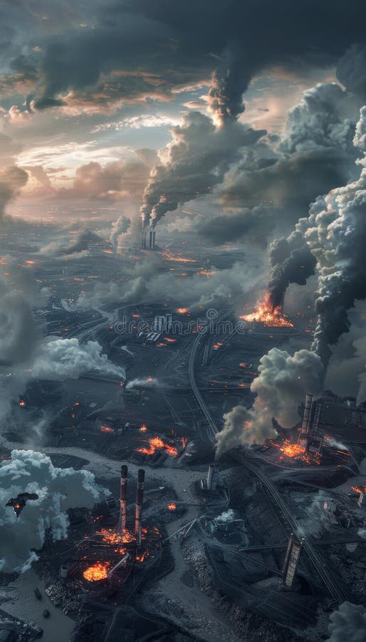 Dramatic Industrial Landscape Highlighting Air Pollution and Its Urgent ...