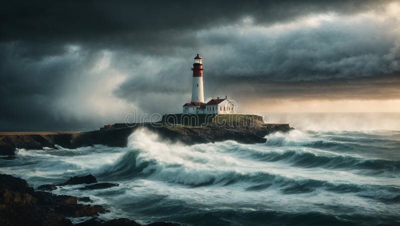 A Dramatic and Intense Background Featuring a Stormy Sky, Crashing ...