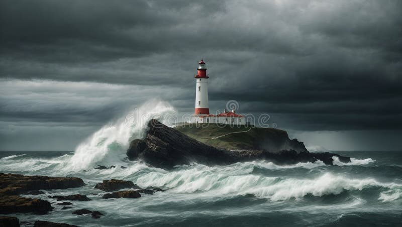 A Dramatic and Intense Background Featuring a Stormy Sky, Crashing ...